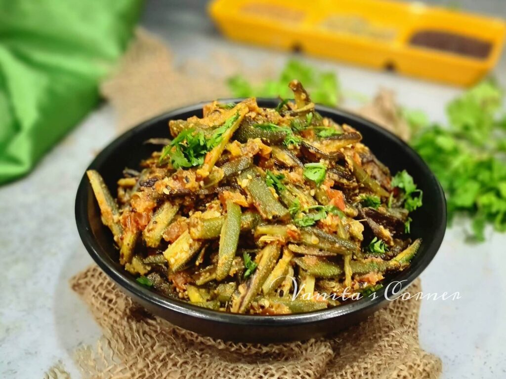Achari Dahi Bhindi | Spicy Bhindi recipe - Vanita's Corner
