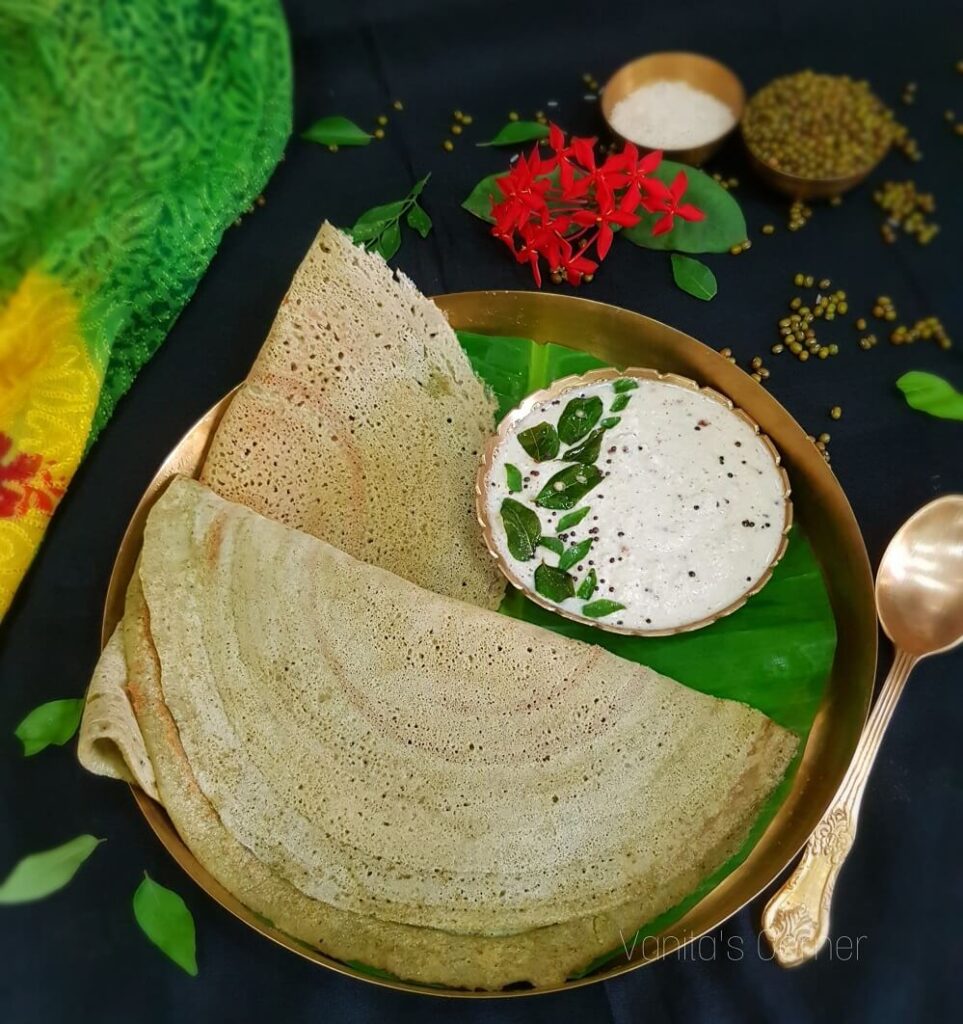 Pesarattu | Moong Dosa | Green Gram Dosa - Vanita's Corner