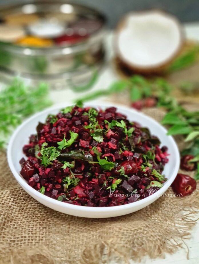 Beetroot Poriyal | South Indian Beetroot Stir-fry - Vanita's Corner
