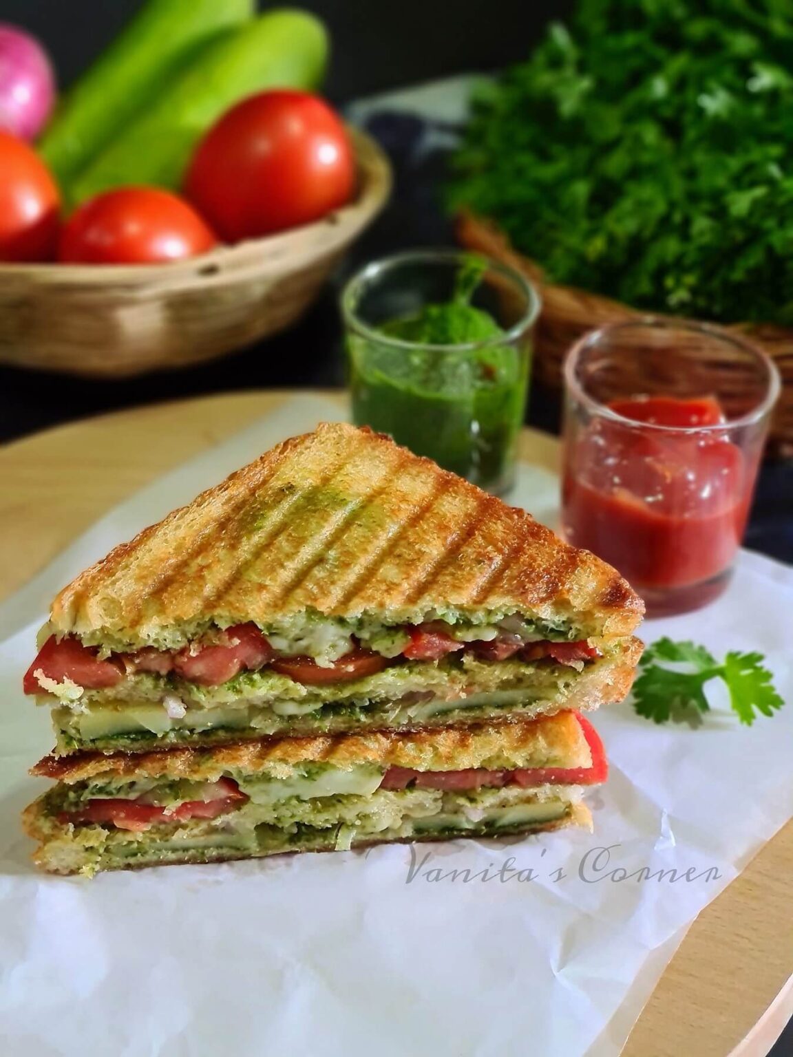 Bombay Sandwich | Mumbai street style Vegetable Sandwich - Vanita's Corner