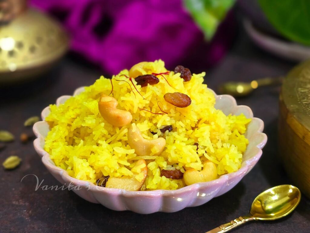 Kesar Bhaat | Sakhar Bhaat | Meethe Chawal - Vanita's Corner
