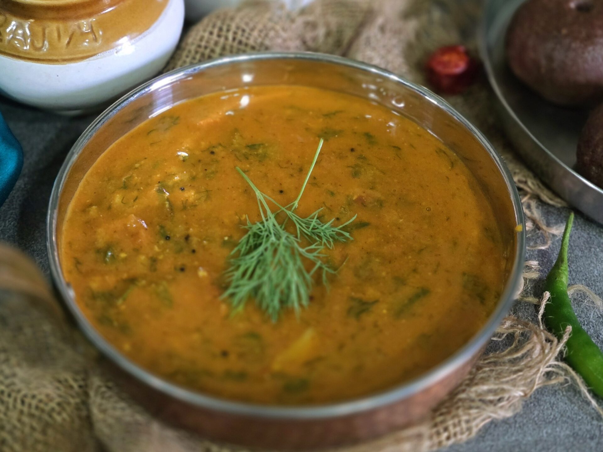 Soppina Saaru | Karnataka style Soppu Saaru - Vanita's Corner