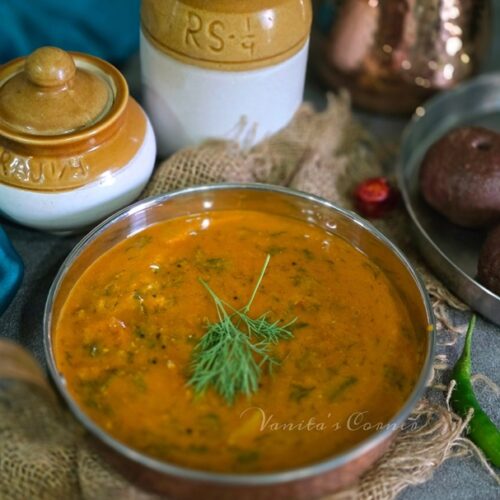 Soppina Saaru | Karnataka style Soppu Saaru - Vanita's Corner